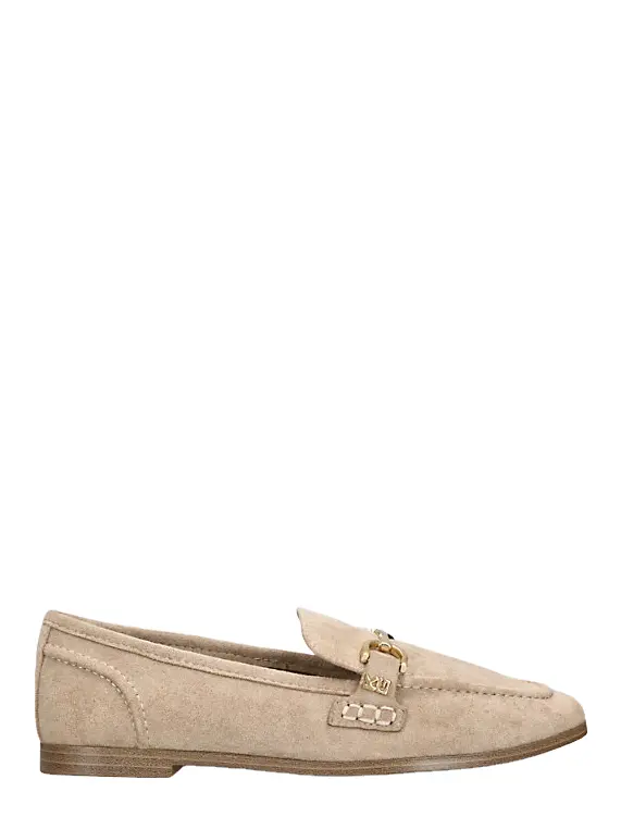 Kurt Geiger Madeline Horse Bit Chain Suede Loafers - Taupe