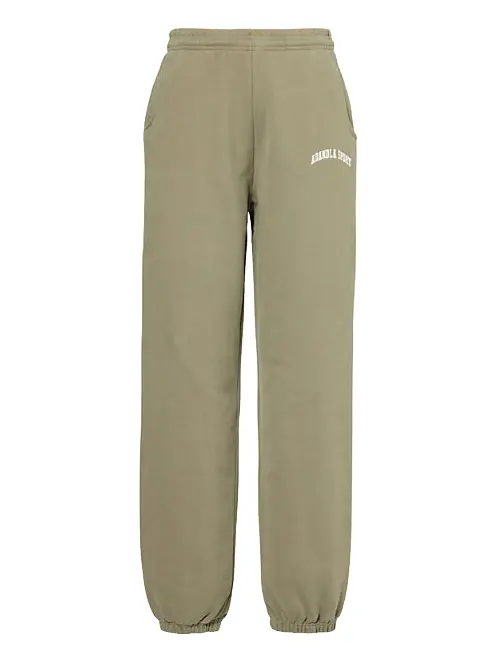 ADANOLA Logo-embroidered Straight-leg Cotton-jersey Jogging Bottoms - Olive Green