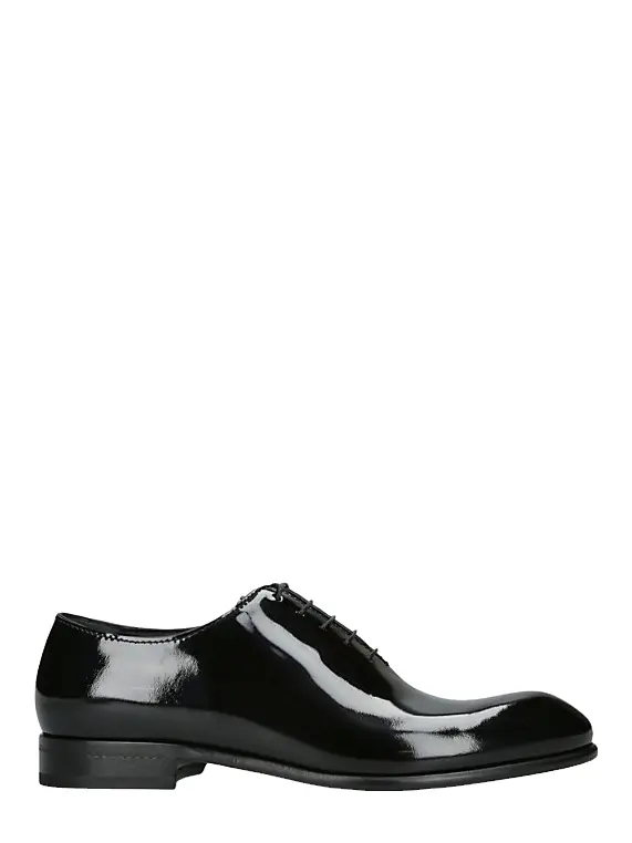 Ermenegildo Zegna Vienna Whole-cut Patent-leather Oxford Shoes - Black