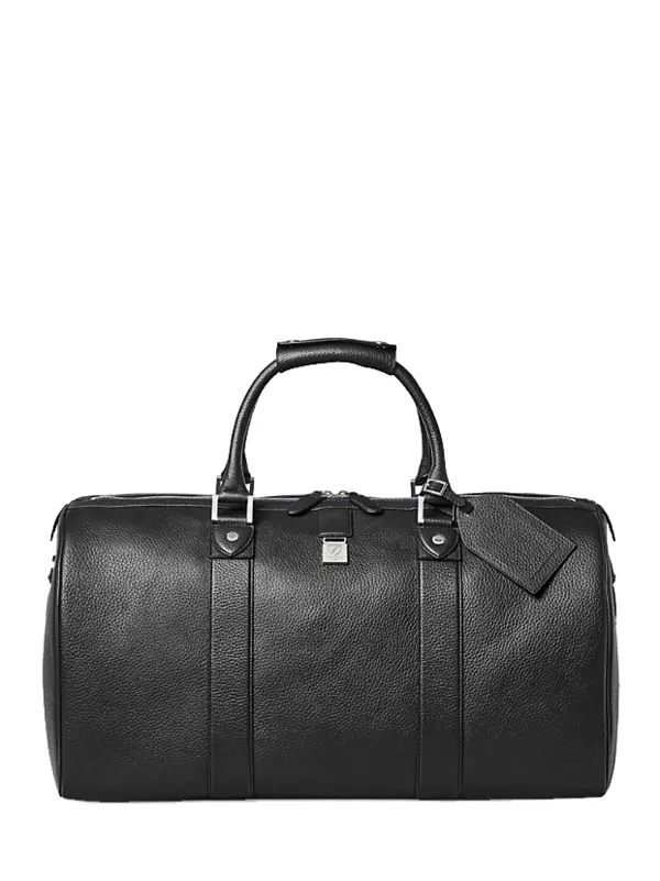 ASPINAL OF LONDON Boston Grained-leather Duffle Bag - Black