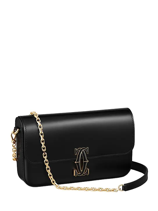 CARTIER C De Mini Leather Cross-body Bag - Black