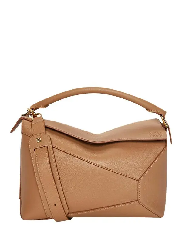 Loewe Puzzle Edge Small Leather Shoulder Bag - Toffee