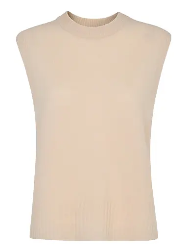 Whistles Sleeveless Wool Top - Cream