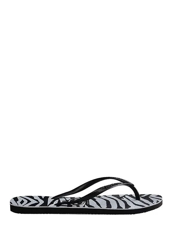 Havaianas Slim Zebra-print Rubber Flip-flops - Black