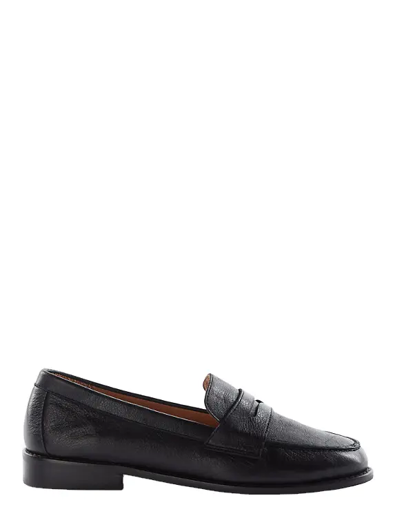 DUNE Ginelli Leather Penny Loafer - Black-leather
