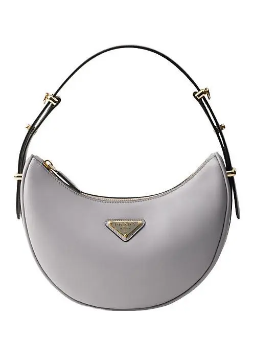 Prada Arqué Leather Shoulder Bag - Grey