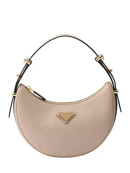 Prada Arqué Leather Shoulder Bag - Neutral