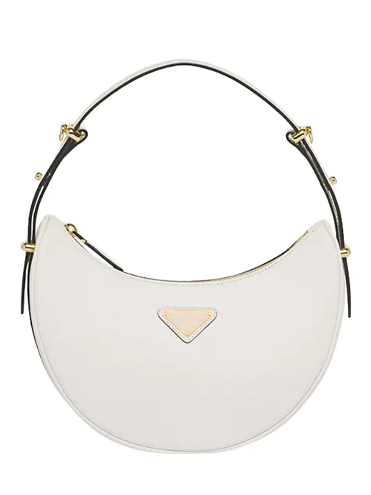 Prada Arqué Leather Shoulder Bag - White