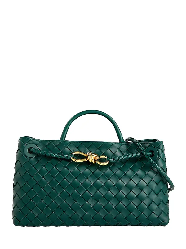 Bottega Veneta Andiamo Leather Clutch - Em.green-m Br-em.gre