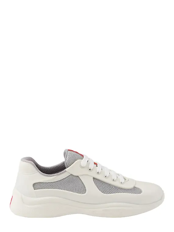 Prada America's Cup Original Leather And Mesh Trainers - White