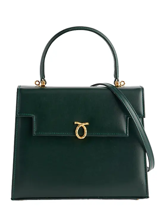 LAUNER Traviata Leather Top-handle Bag - Forest Green
