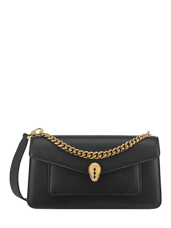 BVLGARI Serpenti East-west Maxi Chain Shoulder Bag - Black