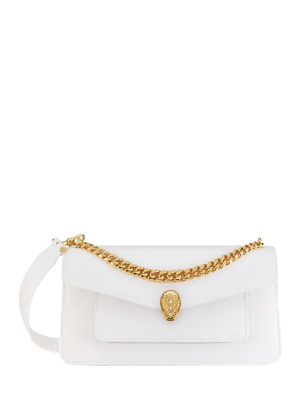 BVLGARI Serpenti East-west Maxi Chain Shoulder Bag - White