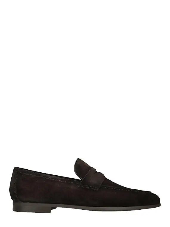 Magnanni Diezma Suede Penny Loafers - Mid Brown