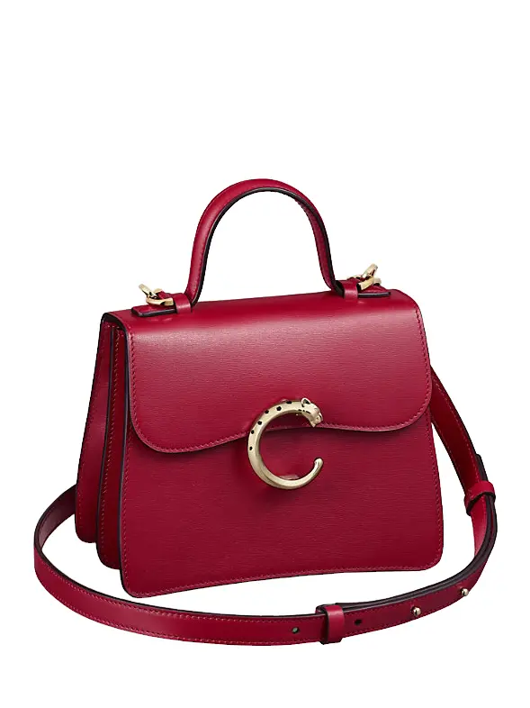 CARTIER Panthère De Mini Leather Cross-body Bag - Cherry Red