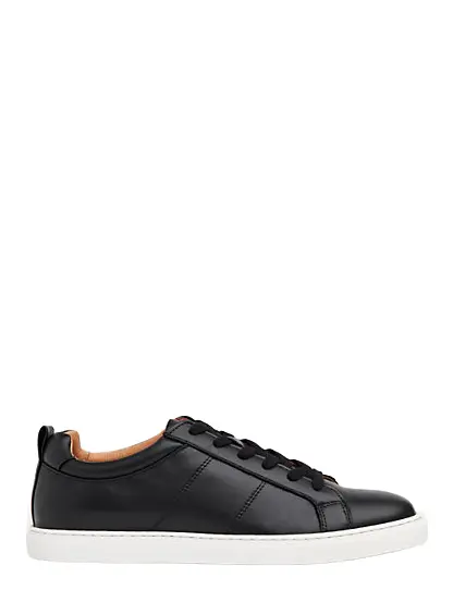 Whistles Koki Lace-up Leather Trainers - Black