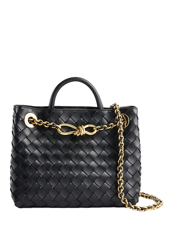 Bottega Veneta Andiamo Small Leather Tote Bag - Black-m Brass