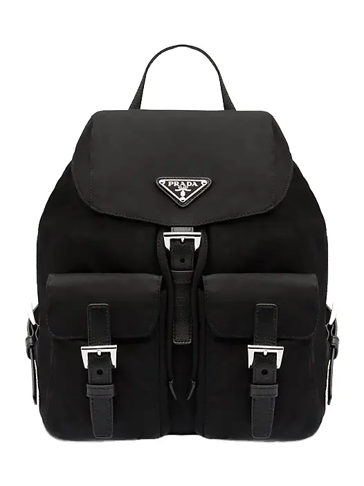 Prada Logo-plaque Polyamide Backpack - Black