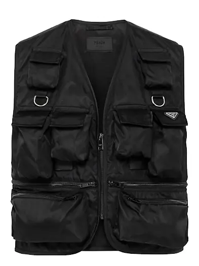 Prada Logo-print Quilted Re-nylon Gilet - Black
