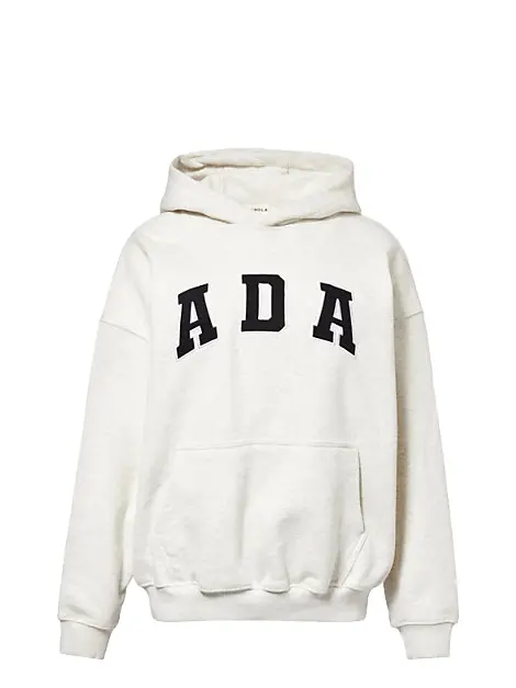 ADANOLA Logo-embroidered Relaxed-fit Hoody - Light Grey Melange