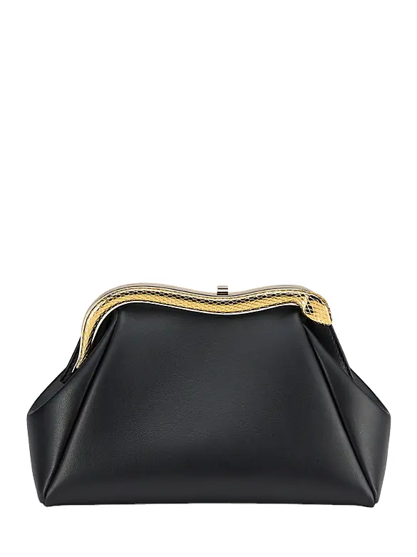 BVLGARI X Mary Katrantzou Serpenti Leather Clutch - Black