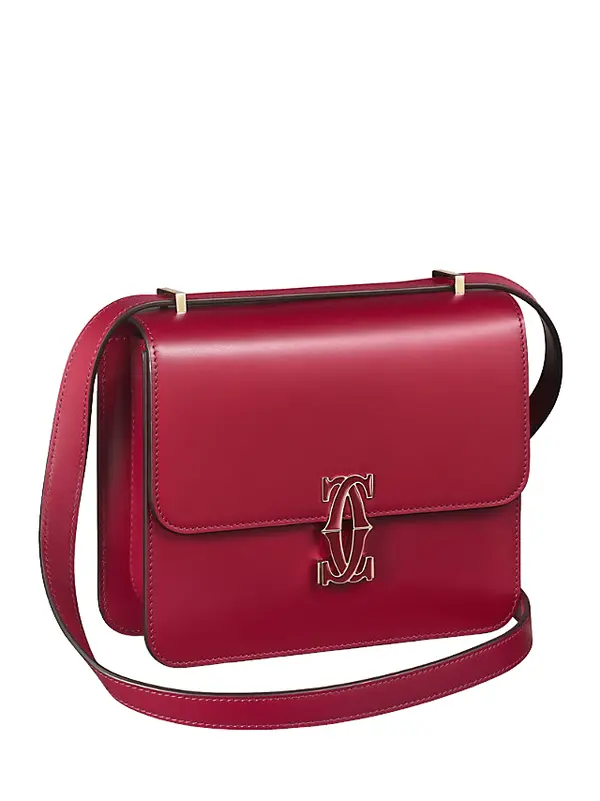 CARTIER C De Mini Leather Cross-body Bag - Cherry Red