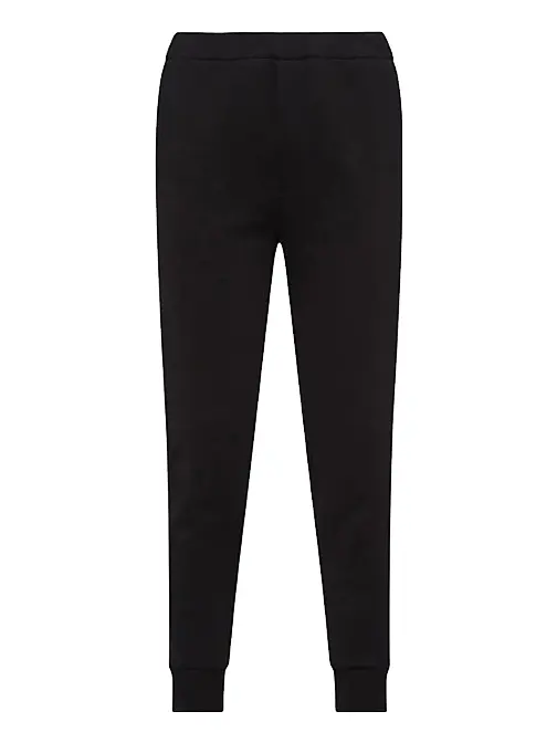 Prada Contrast-trim Tapered-leg Cotton And Recycled-nylon Jogging Bottoms - Black