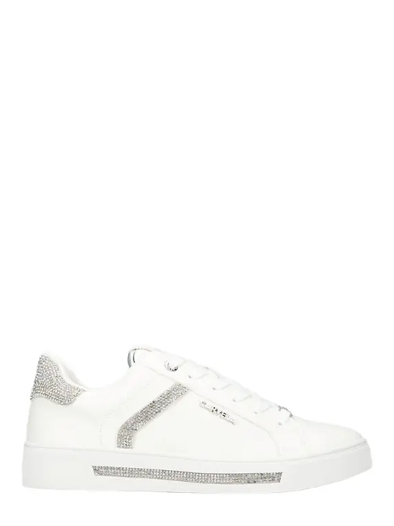 Carvela Daze Jewel Leather Low-top Trainers - White