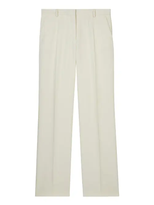 The Kooples Straight-leg High-rise Trousers - Ecru