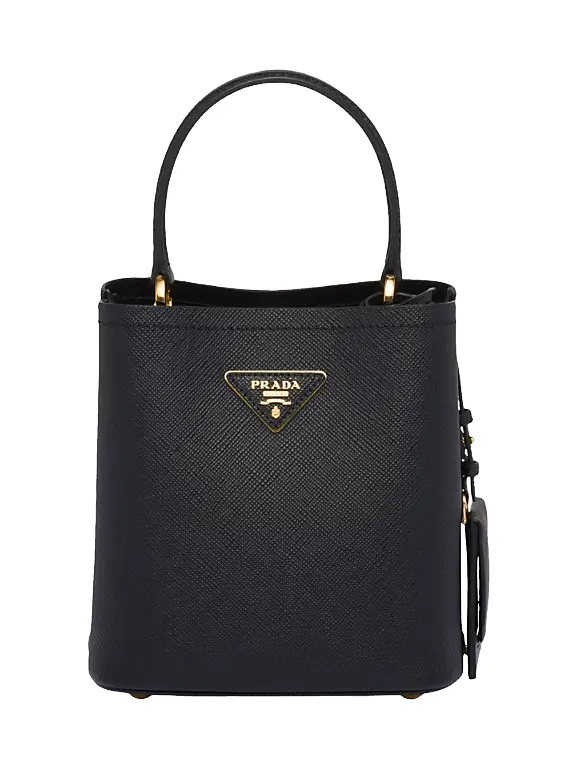 Prada Panier Small Saffiano-leather Top-handle Bag - Black