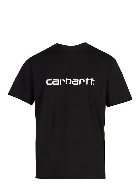 Carhartt Work In Progress Script Logo-print Cotton-jersey T-shirt - Black