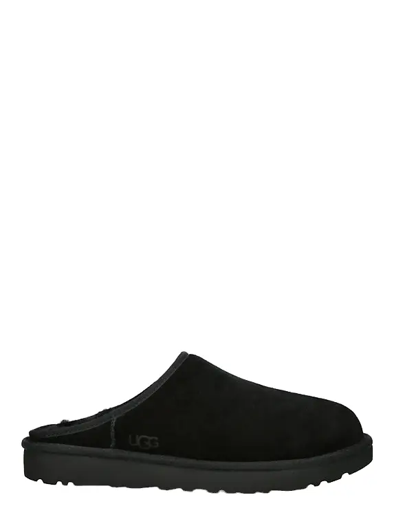 UGG Classic Slip-on Suede And Shearling Slippers - Black