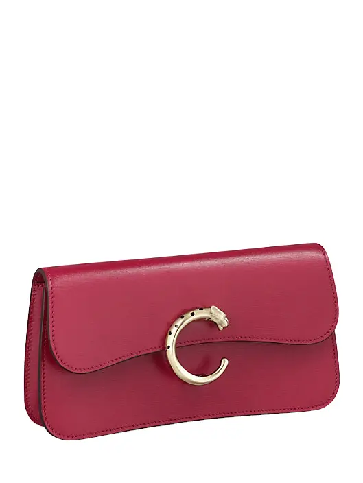 CARTIER Panthère De Chain Leather Mini Cross-body Bag - Red
