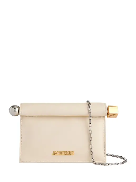 Jacquemus La Petit Pochette Rond Leather Clutch - Light Ivory