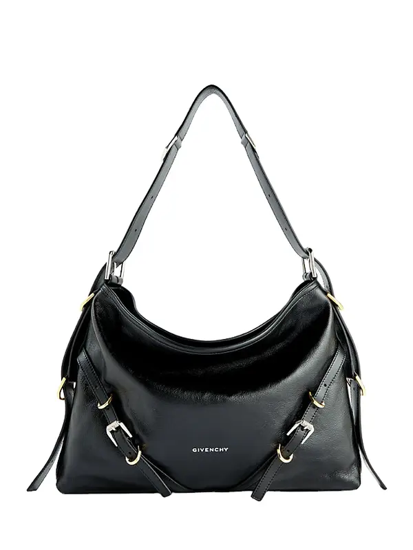Givenchy Voyou Medium Leather Shoulder Bag - Black