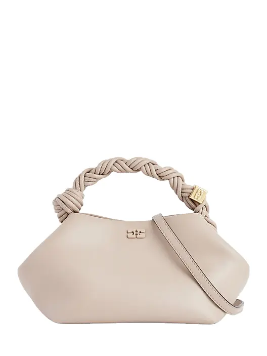 GANNI Small Leather Blend Top-handle Bag - Oyster Gray