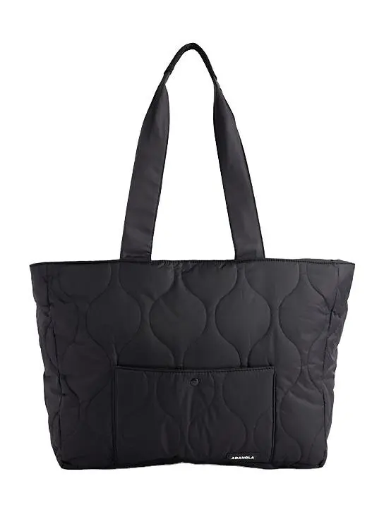 ADANOLA Quilted Logo-print Recycled-nylon Tote Bag - Black