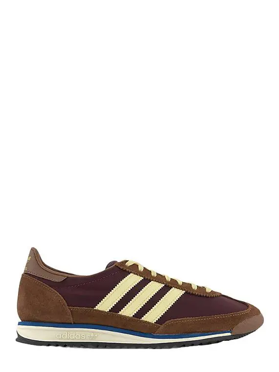 Adidas Sl 72 Suede And Mesh Low-top Trainers - Maroon Almost Yellow Pre