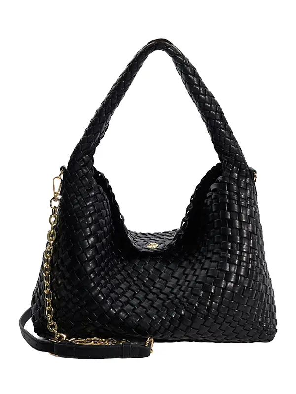 DUNE Deliberate Woven Shoulder Bag - Black-plain Synthetic
