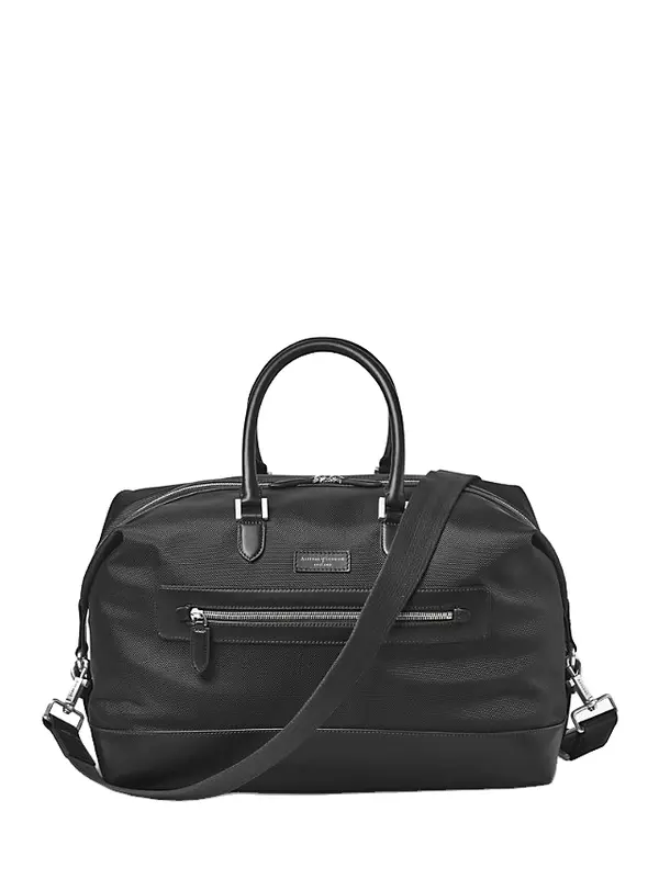 ASPINAL OF LONDON Logo-embellished Woven Duffle Bag - Black