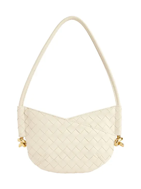 Bottega Veneta Solstice Leather Shoulder Bag - Sea Salt-m Brass