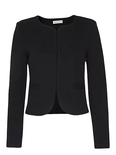 Whistles Collarless Long-sleeved Jacket - Black