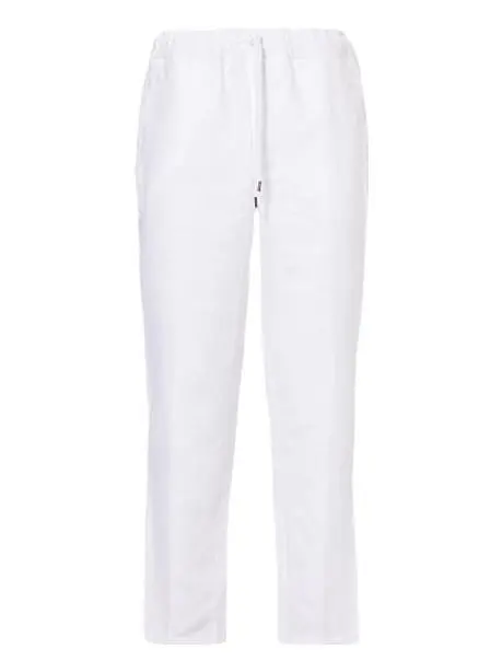 Derek Rose Regular-fit Straight-leg Linen Trousers - White