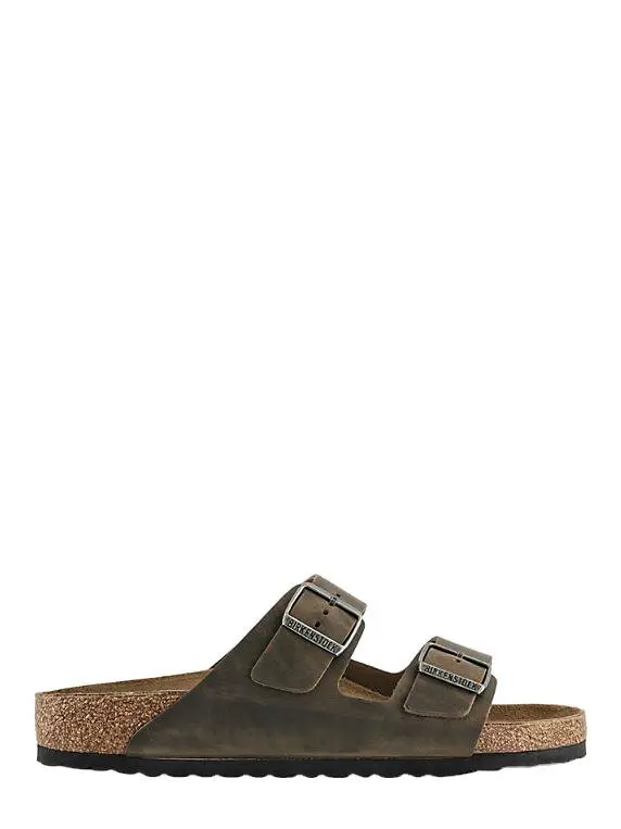BIRKENSTOCK Arizona Double-strap Leather Sandals - Faded Khaki Oiled Leathe
