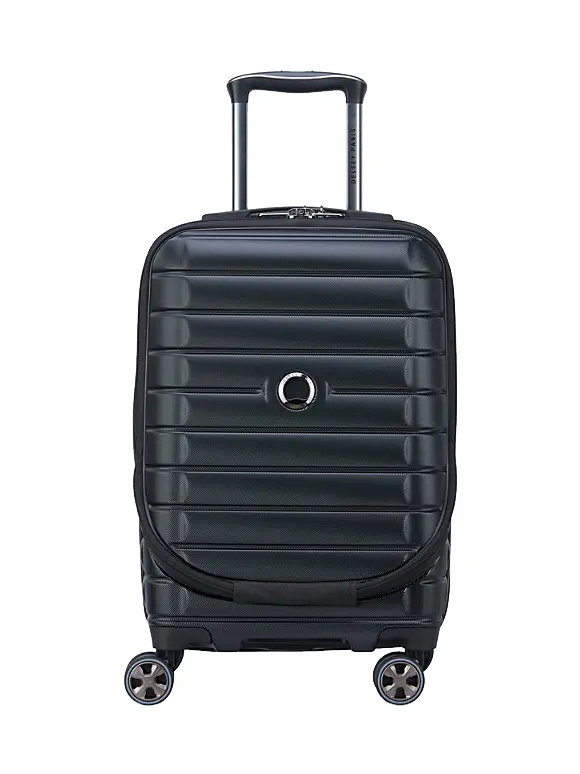 DELSEY Shadow 5.0 Front Pocket Cabin Suitcase - Black