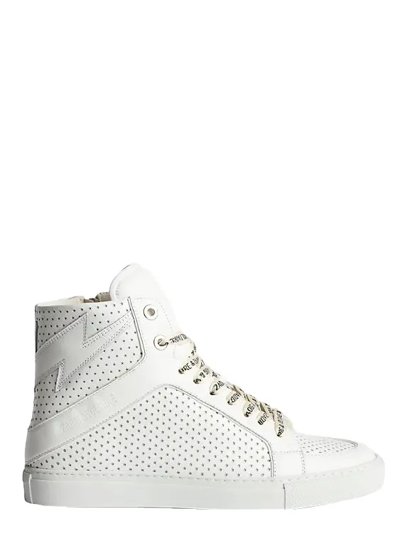 Zadig&Voltaire Zv1747 High Flash Leather Trainers - Blanc