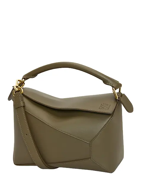 Loewe Puzzle Edge Small Leather Shoulder Bag - Dark Khaki Green
