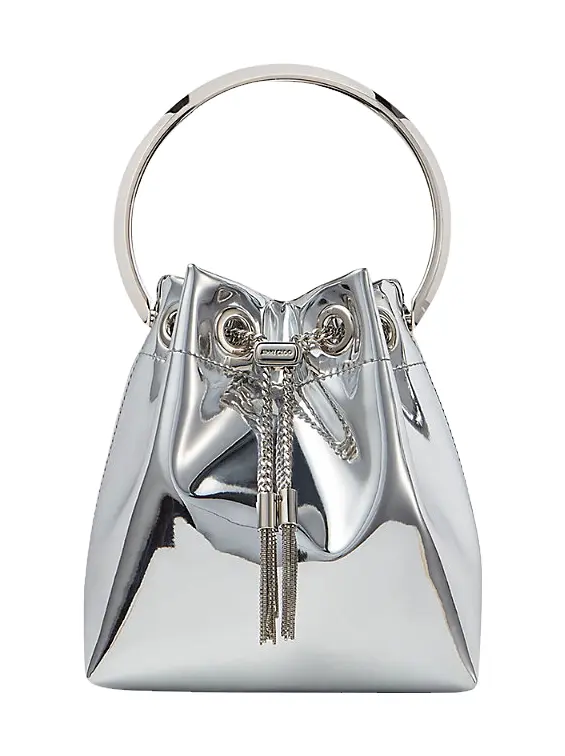 JIMMY CHOO Bon Bon Metallic-woven Cross-body Bag - Silver