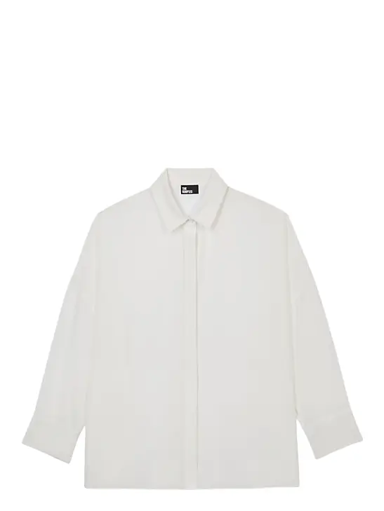 The Kooples Straight-hem Silk Shirt - White