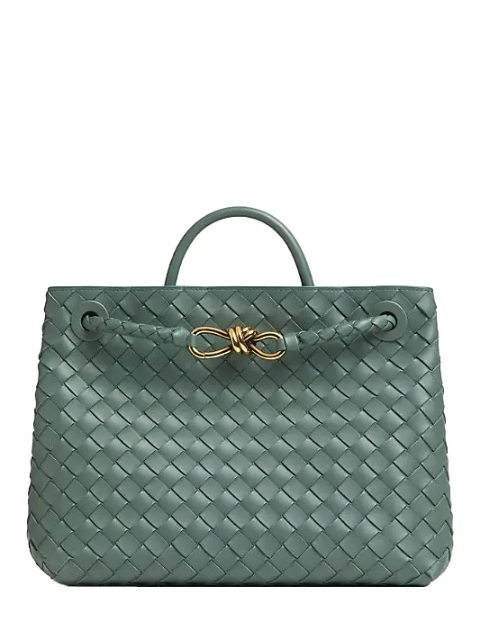 Bottega Veneta Andiamo Medium Leather Tote Bag - Trave-m Brass-trave